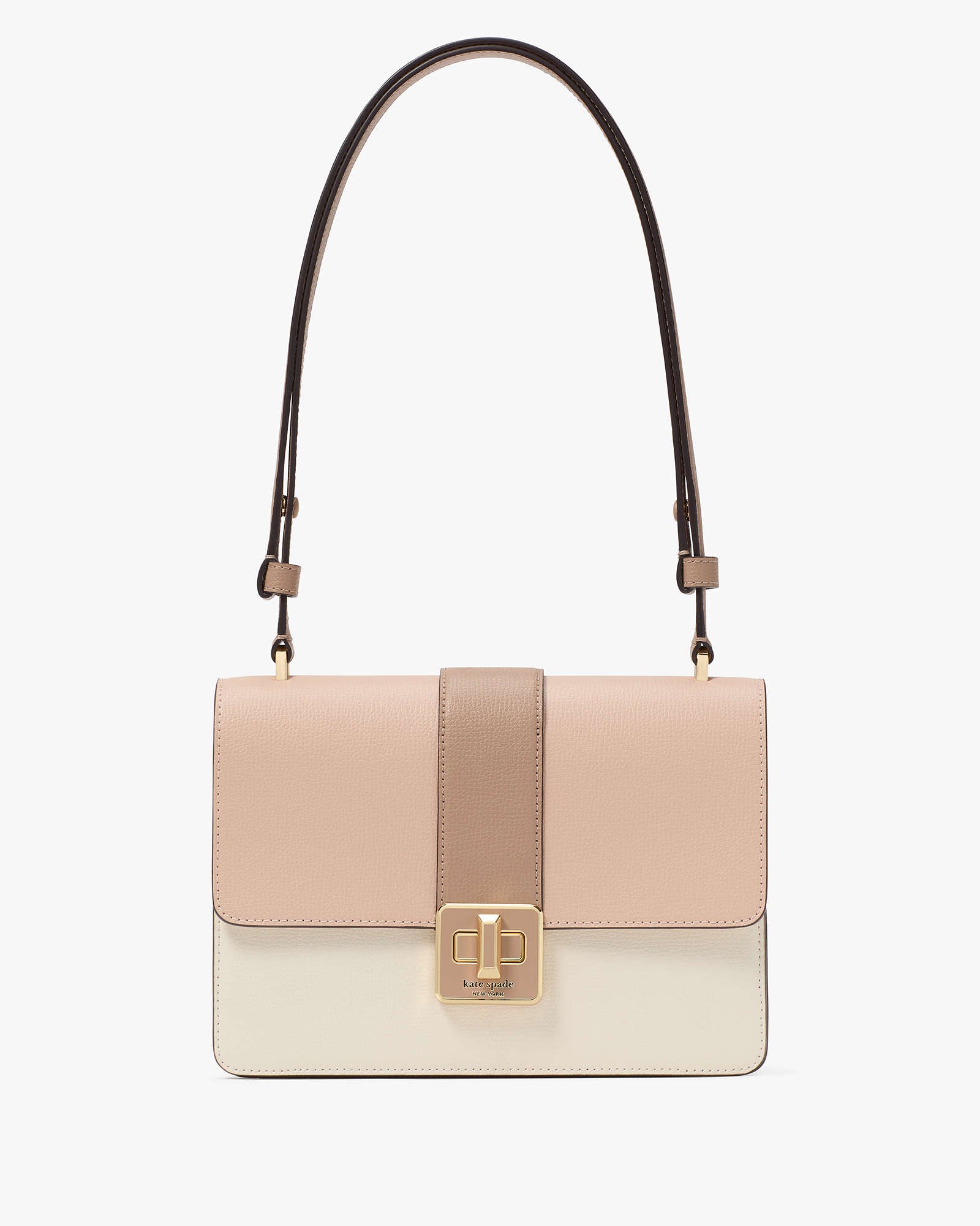 Kate Spade Phoebe Turnlock Shoulder Bag Toasted Hazelnut – HandbagsFromUSA