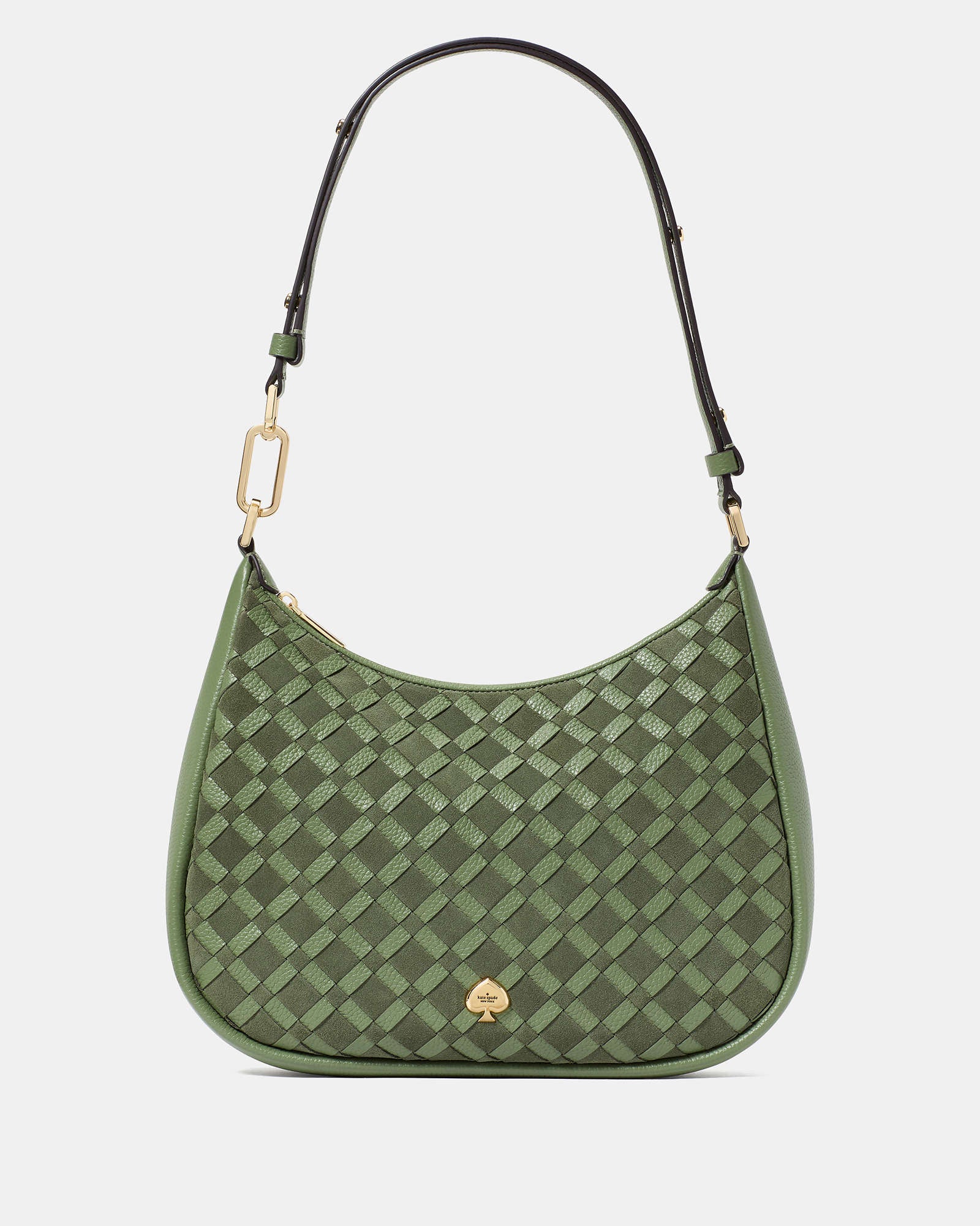 Kate Spade Kayla Woven Leather Large Shoulder Bag Cedar Stand ...