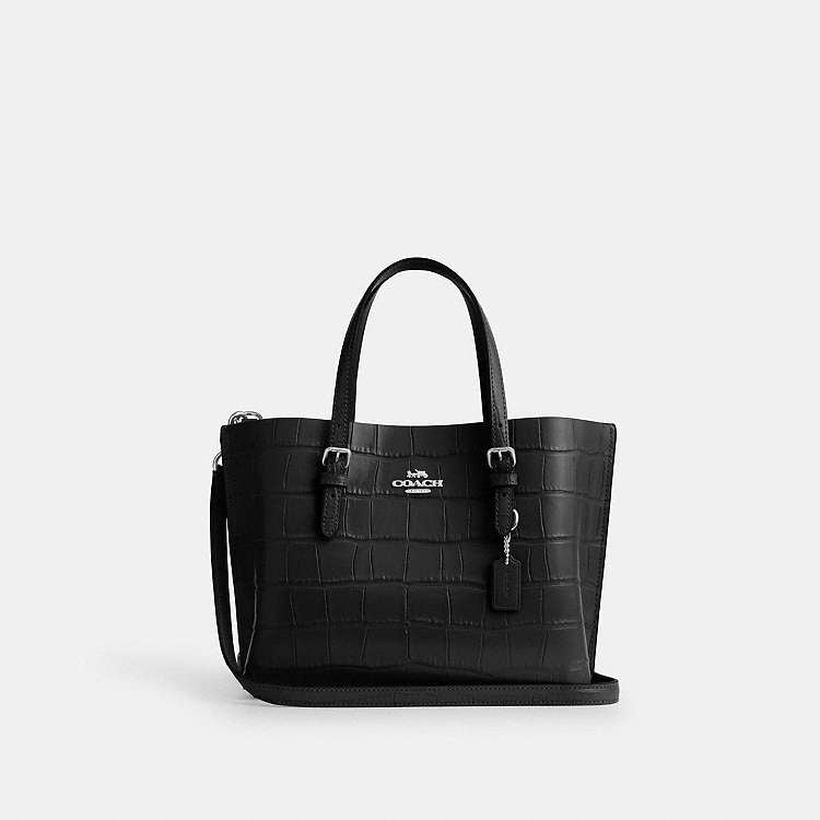 Coach Mollie Tote 25 Croc Black – HandbagsFromUSA