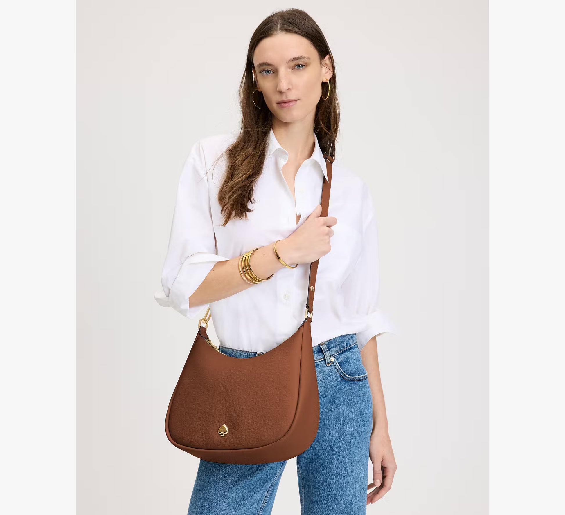 Kate Spade Kayla Leather Large Shoulder Warm Ginger – HandbagsFromUSA